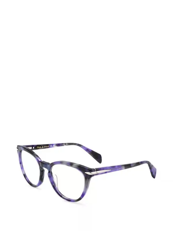 Rag & Bone Tortoiseshell-effect Round-frame Glasses - Purple