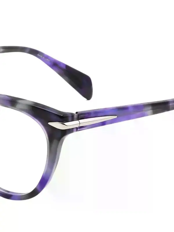 Rag & Bone Tortoiseshell Effect Round Frame Eyeglasses