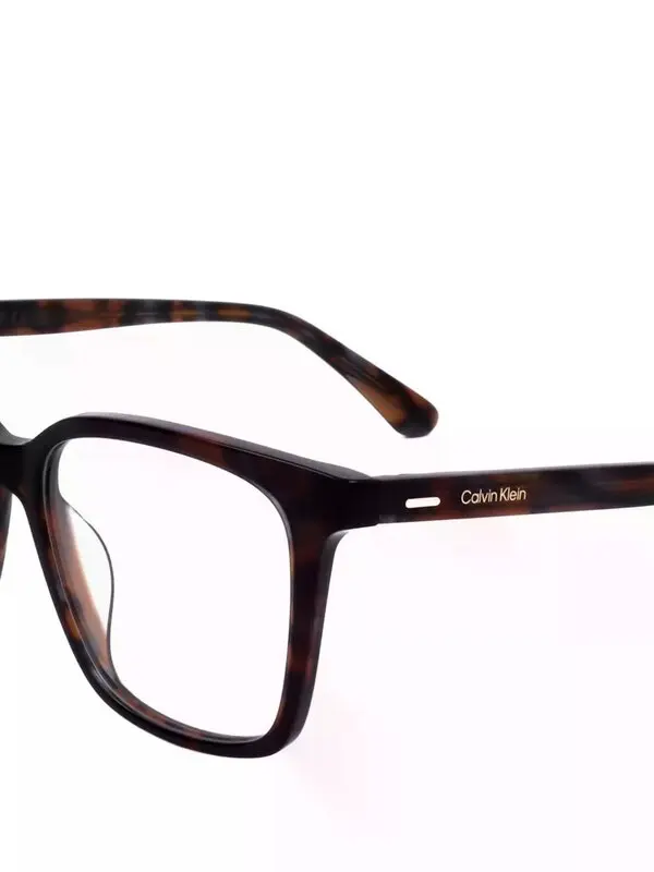 Calvin Klein Tortoise-effect Square-frame Glasses