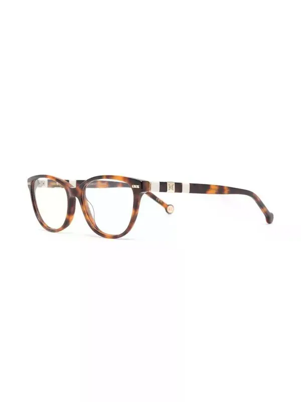 Carolina Herrera Tortoiseshell-effect Geometric-frame Glasses