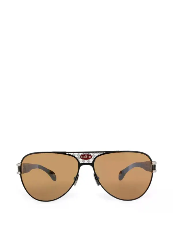 BUGATTI Logo-plaque Sterling Silver Sunglasses