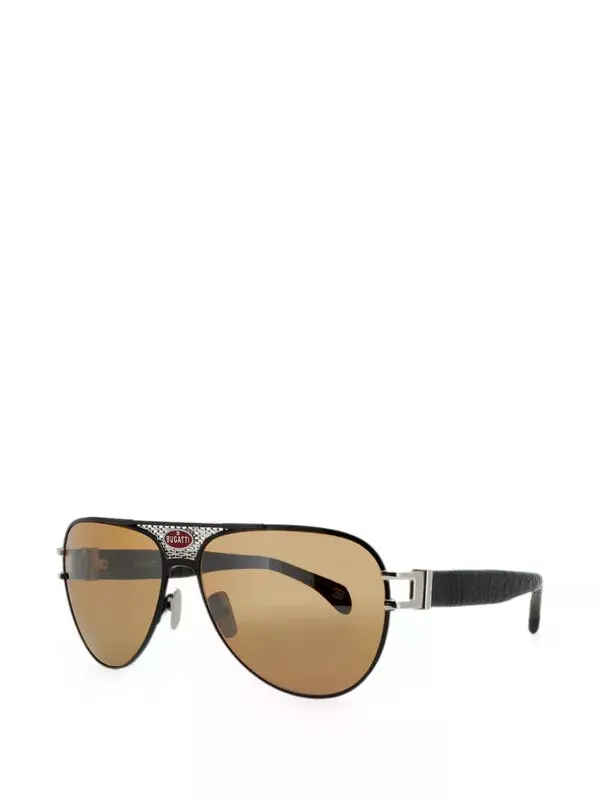 BUGATTI Logo-plaque Sterling Silver Sunglasses