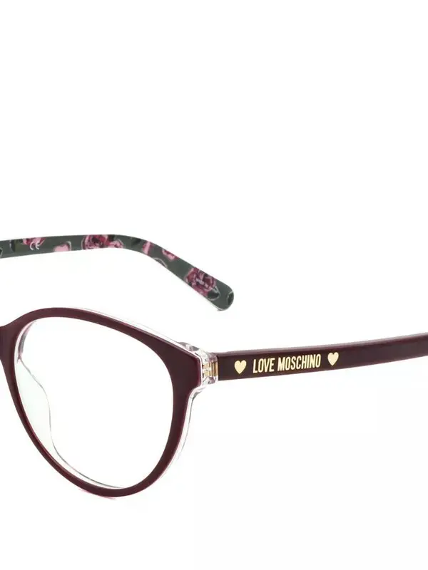 Moschino Floral-print Round-frame Glasses
