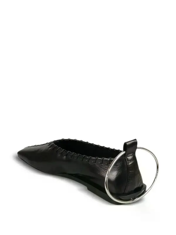 JIL SANDER Scarpa Leather Ballerina Shoes