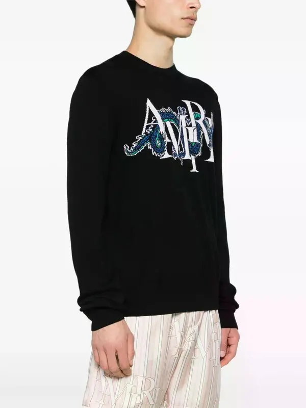 Amiri Logo-jacquard Wool-blend Jumper