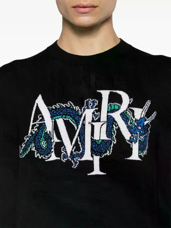 Amiri Logo-jacquard Wool-blend Jumper