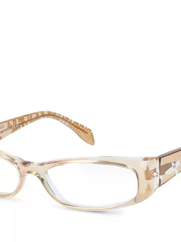 Alexander McQueen Bird-motif Rectangle-frame Glasses - Neutrals