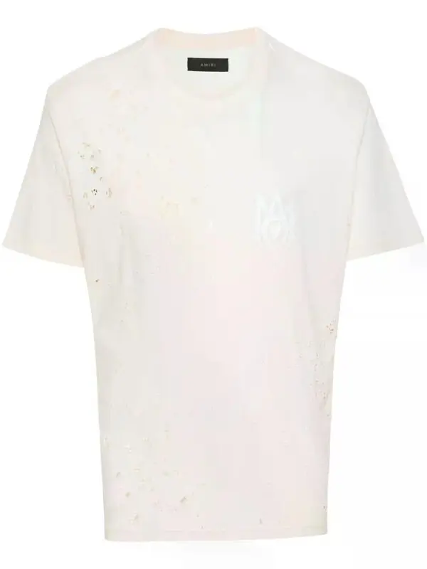 Amiri Shotgun Logo-print T-shirt - Neutrals