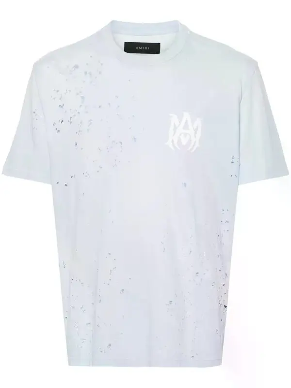 Amiri Washed Shotgun Cotton T-shirt - Blue