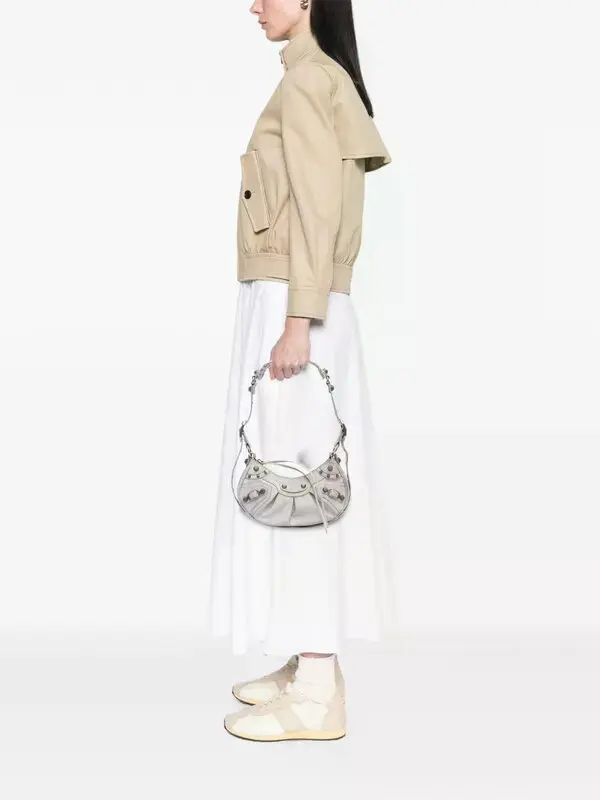 Balenciaga 2020-2026 Sparkling Fabric Motocross Le Cagole Xs Crossbody Bag - Silver