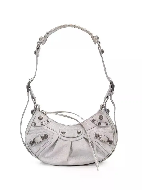 Balenciaga 2020-2026 Sparkling Fabric Motocross Le Cagole Xs Crossbody Bag - Silver