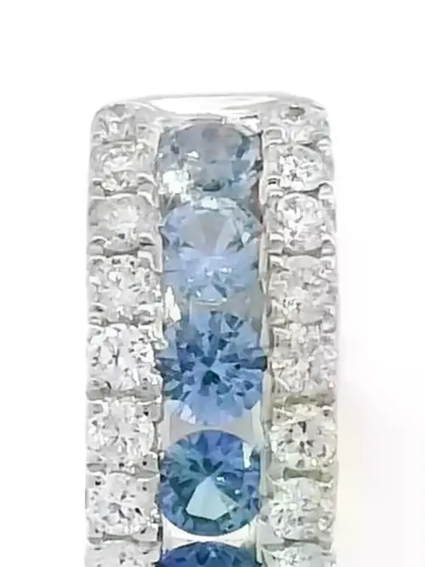 LISA NIK Sapphire And Diamond Hoop Earrings - Silver