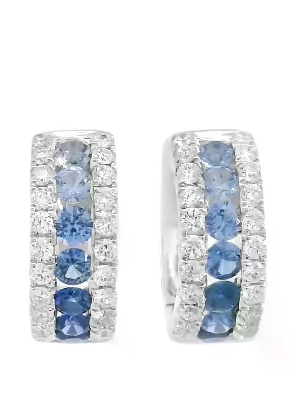 LISA NIK Sapphire And Diamond Hoop Earrings