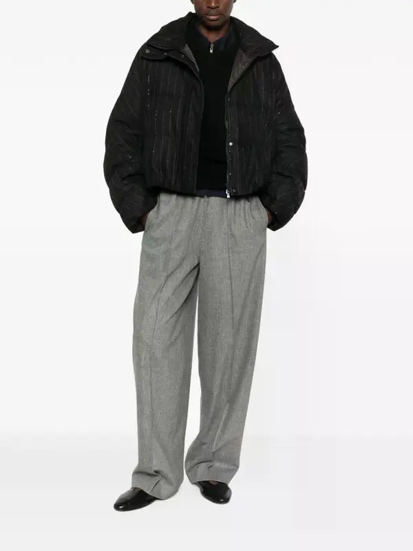 Brunello Cucinelli Sequin Embellished Striped Puffer Jacket