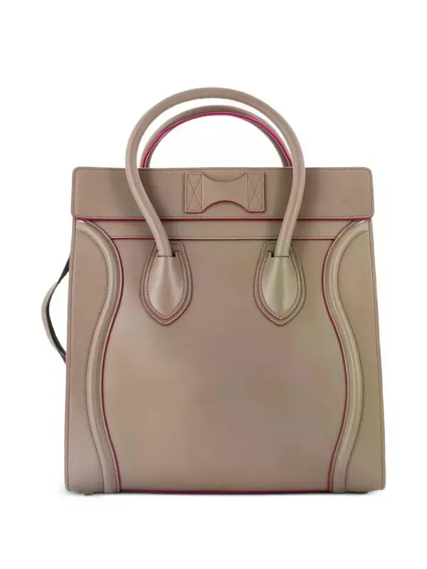 Celine Luggage Bag Smooth Leather Mini Tote Bag - Neutrals