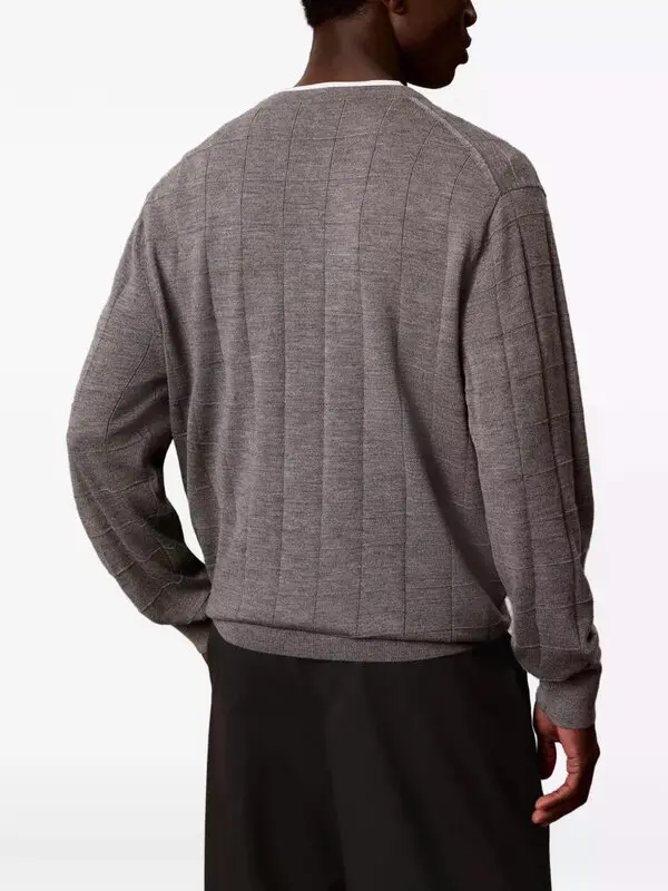 Calvin Klein Grid-patterned Logo-embroidered Sweater