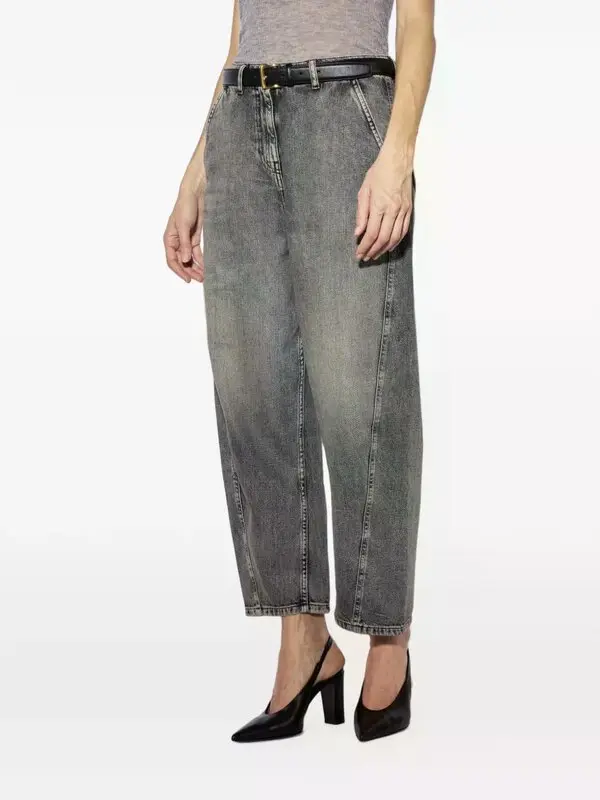 Liviana Conti Acid Wash Cropped Jeans