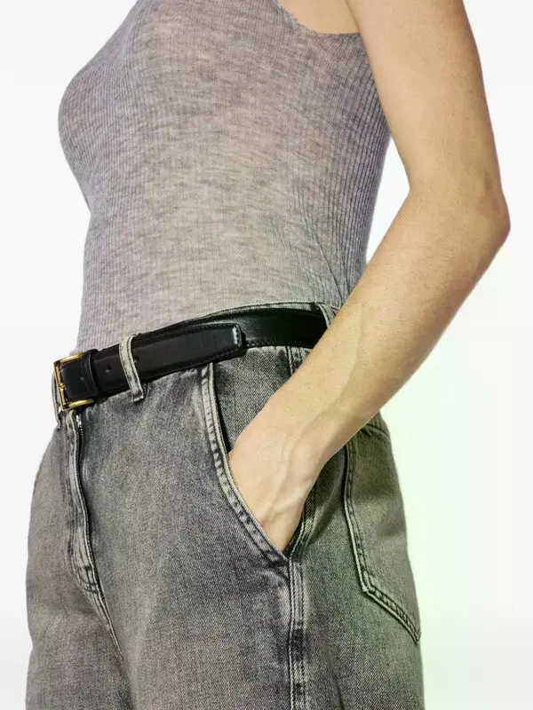 Liviana Conti Acid Wash Cropped Jeans