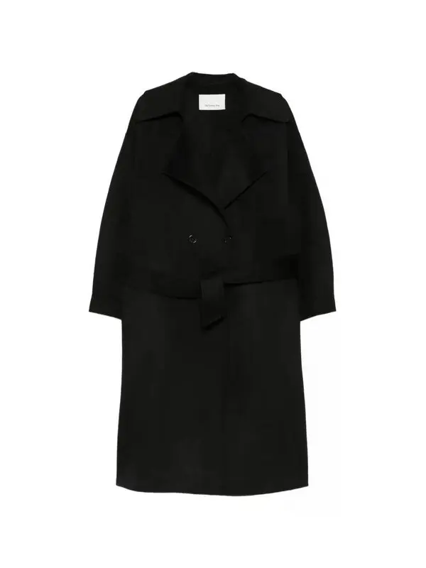 THE FRANKIE SHOP Belted Double-breasted Coat - Black