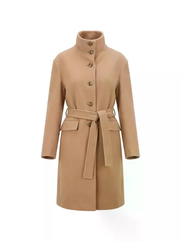 Pinko Wool-blend High Neck Belted Coat