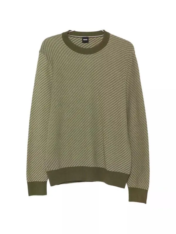 BOSS Textured-knit Wool Sweater - Green