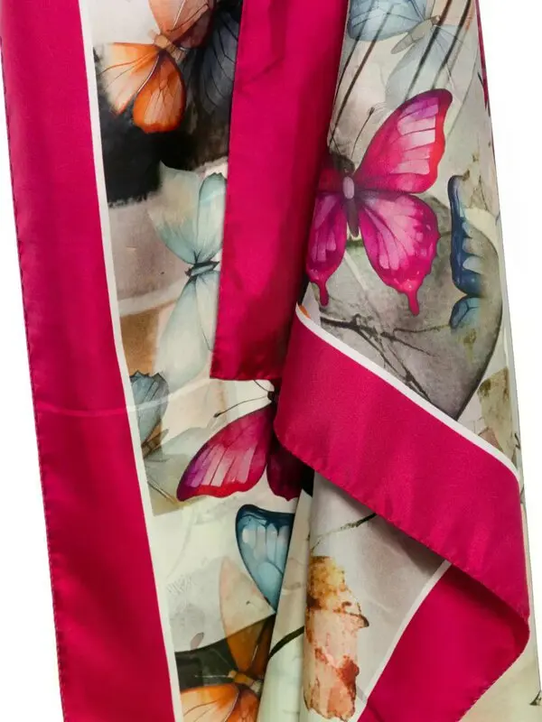 D'ANIELLO Butterfly-print Square Scarf