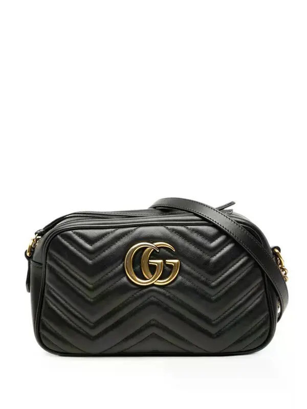 Gucci 2016-2026 Small Gg Marmont Matelasse Calfskin Crossbody Bag - Black