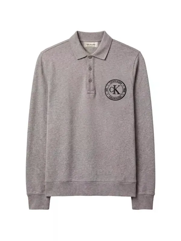 Calvin Klein Embroidered-logo Polo Sweatshirt