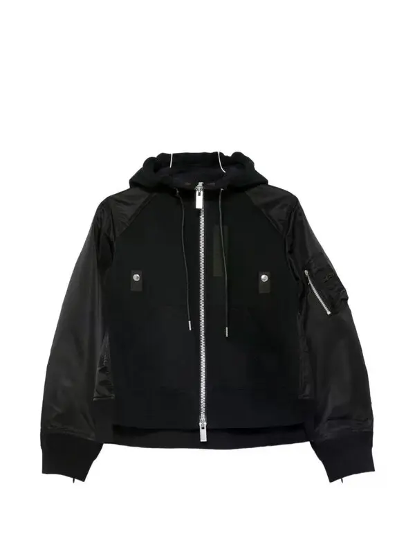Sacai Panelled Zip-up Hoodie - Blue