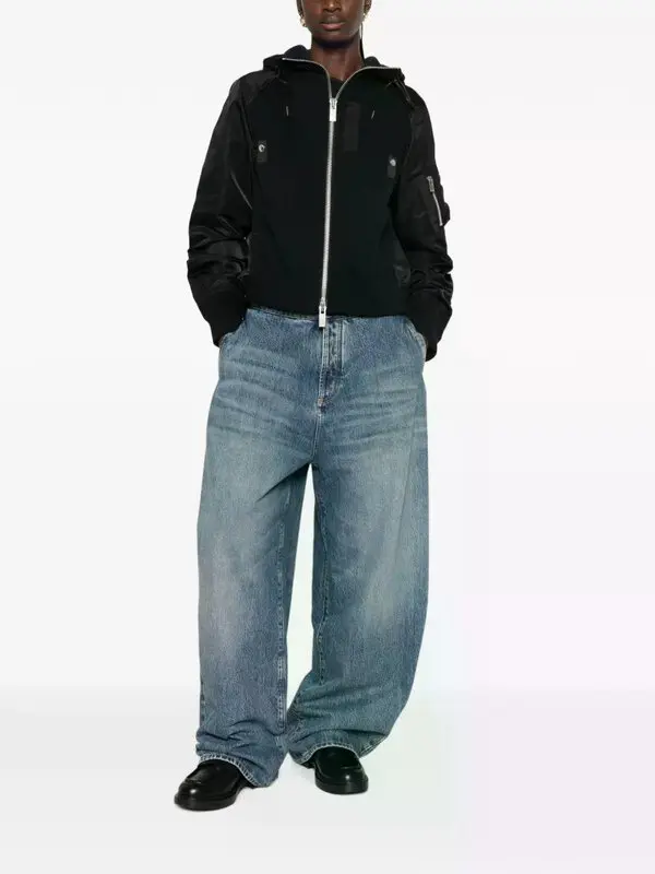 Sacai Panelled Zip-up Hoodie