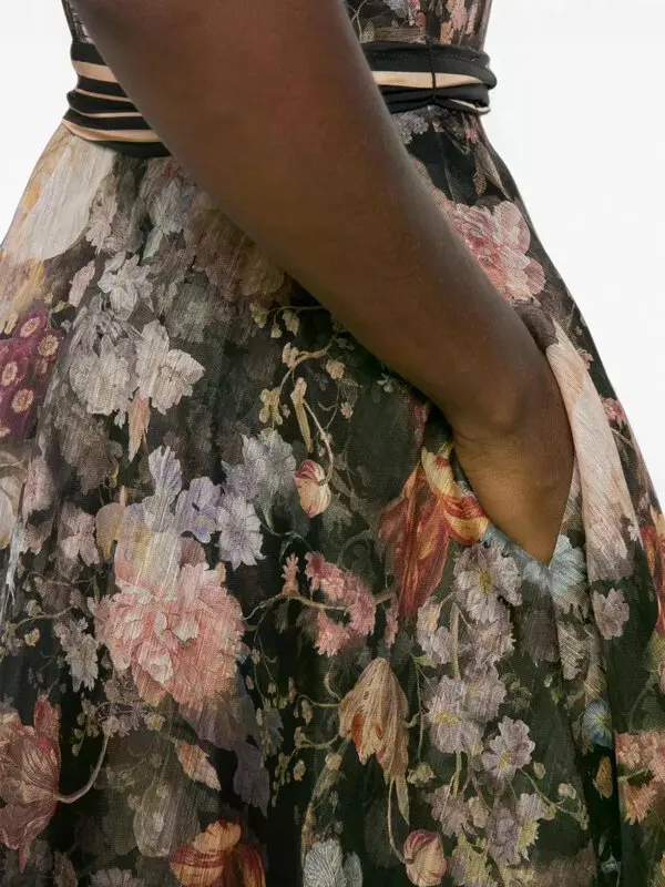 Zimmermann Valiant Corset Floral-print Midi Dress