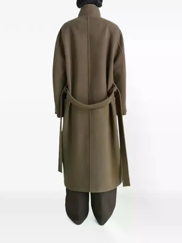 LEMAIRE Wrap Coat In Wool - Green