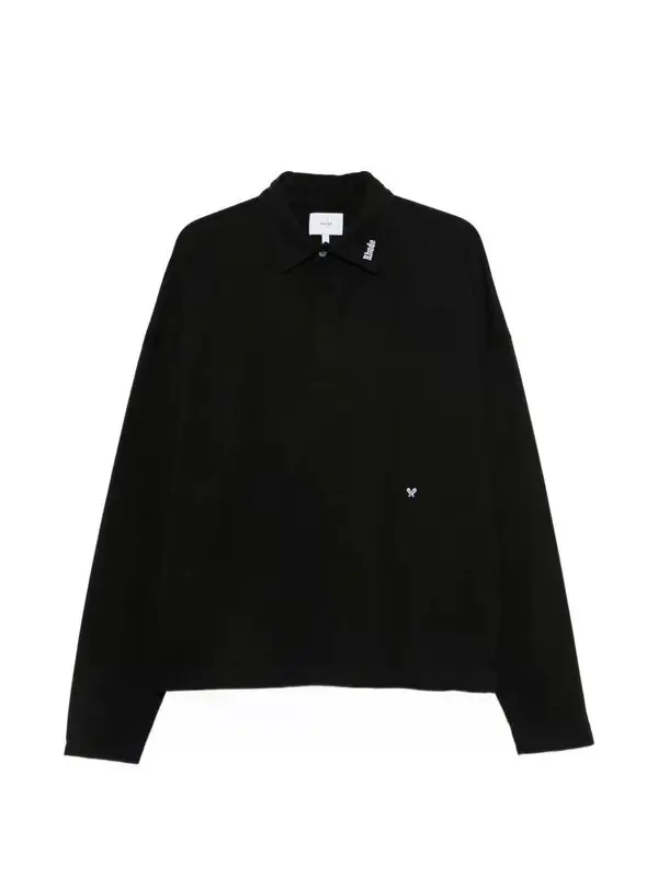 Rhude Logo-embroidered Long-sleeve Polo Shirt - Blue