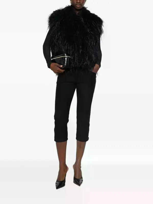 FORTE_FORTE Feather-effect Sleeveless Jacket