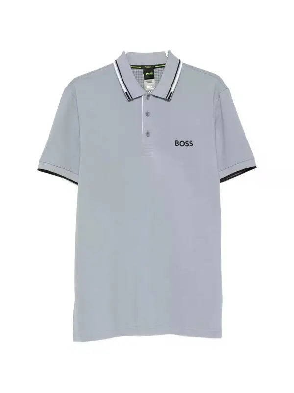 BOSS Logo-print Tipped Polo Shirt