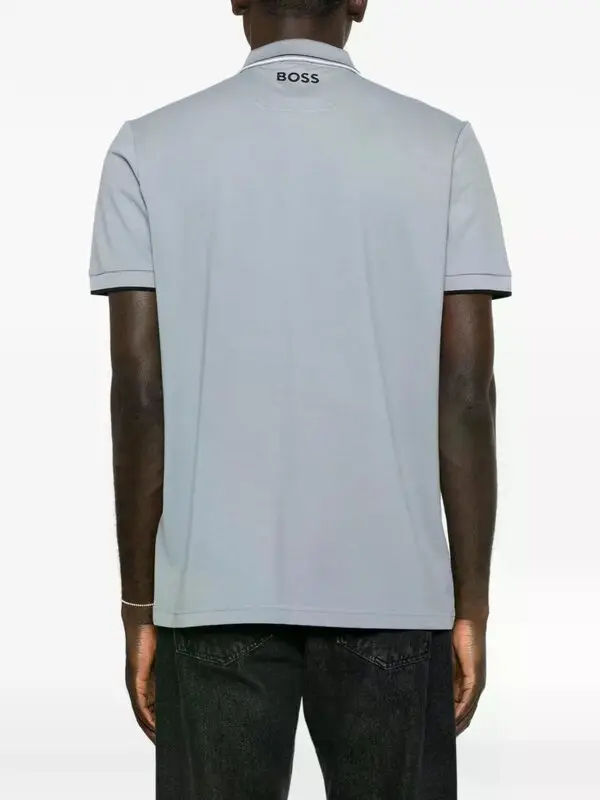 BOSS Logo-print Tipped Polo Shirt