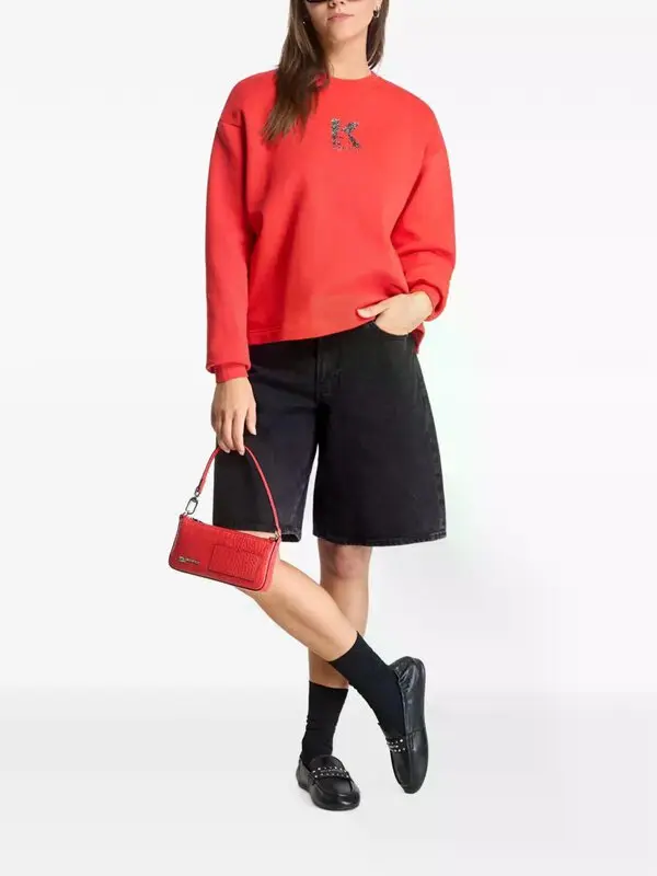 Karl Lagerfeld Logo Print Crew Neck Sweater