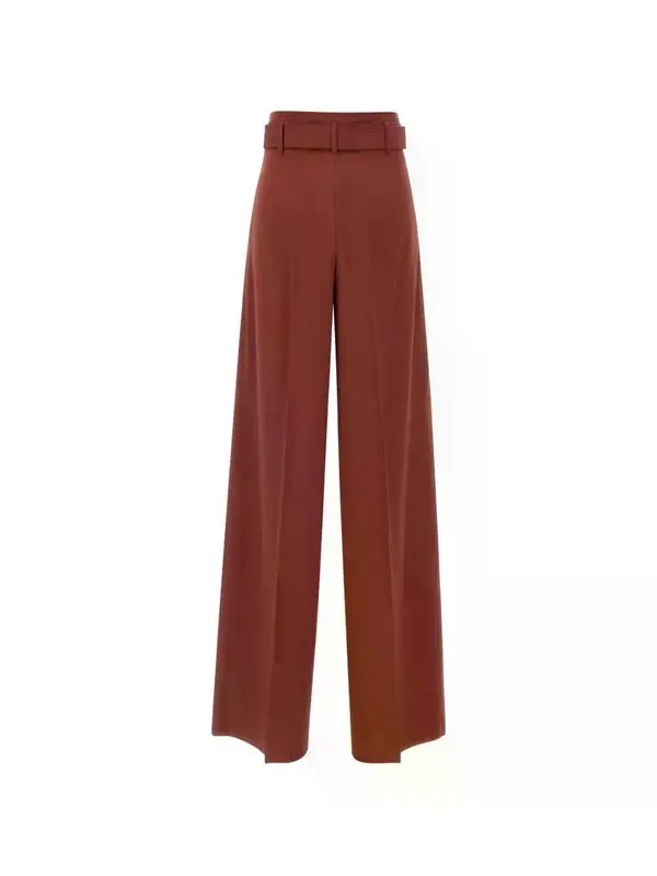 Max Mara Belted Pleated Trousers - Red