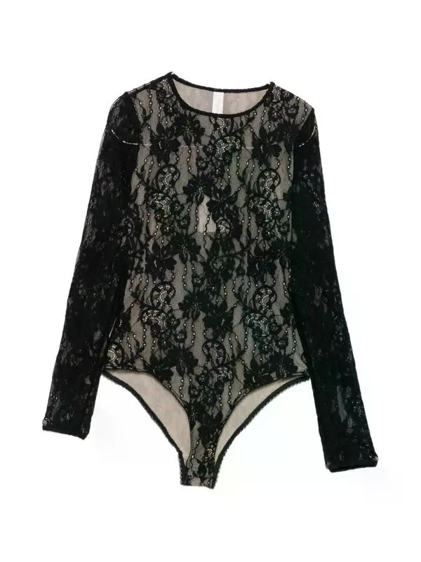 Zimmermann Lace-panelled Long-sleeve Bodysuit - Black