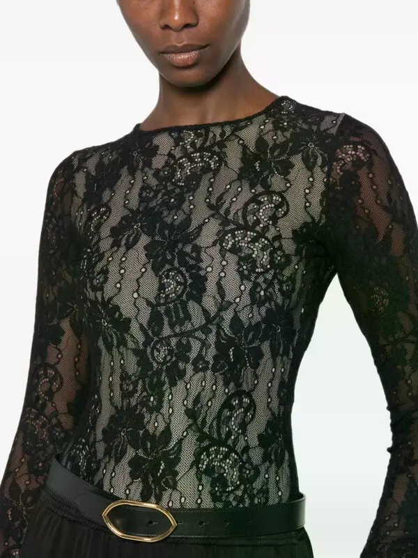 Zimmermann Lace-panelled Long-sleeve Bodysuit