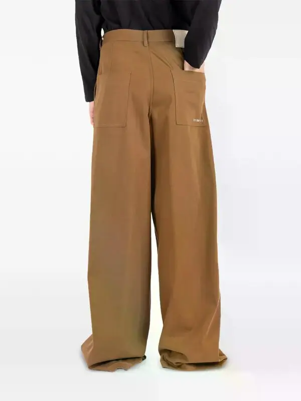 SOCIETE ANONYME Pleated Wide-leg Cotton Trousers