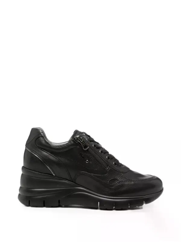 NEROGIARDINI Zip-detail Leather Wedge Sneakers