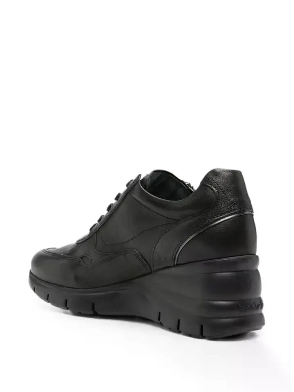 NEROGIARDINI Zip-detail Leather Wedge Sneakers