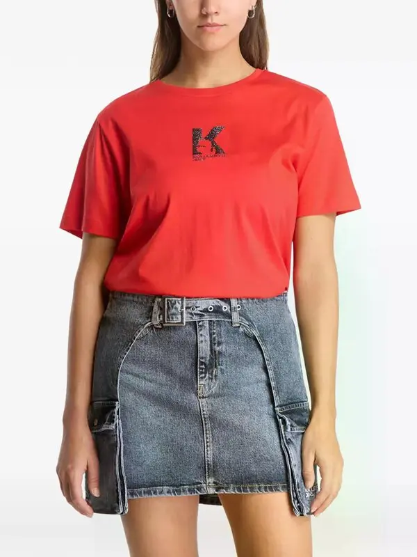 Karl Lagerfeld K Logo-print Short-sleeve T-shirt - Red