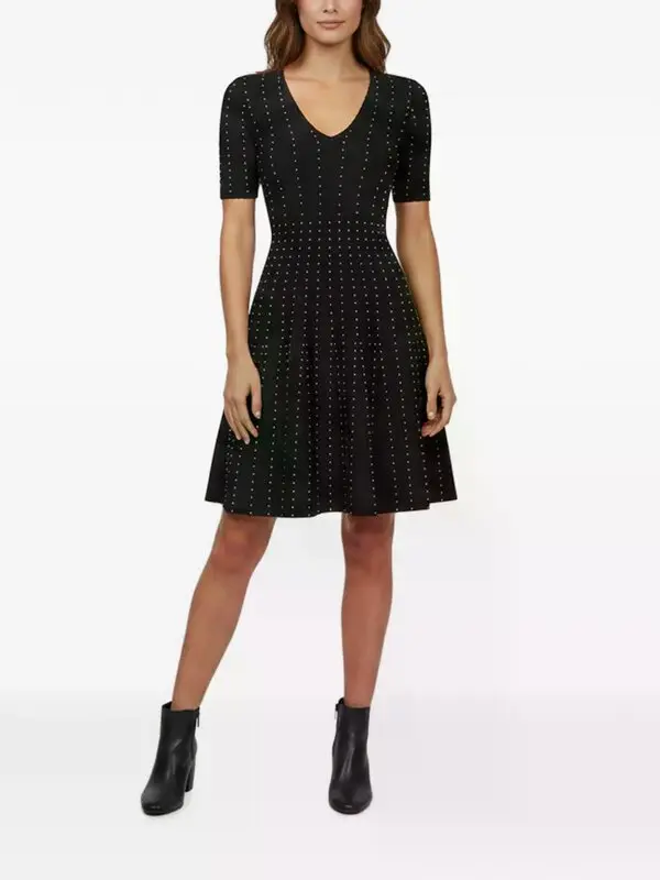 Sandro Embellished Flared Mini Dress