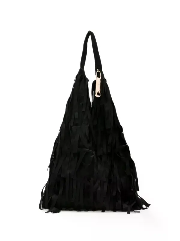 LA MILANESA Agnese Fringe-detail Shoulder Bag - Black