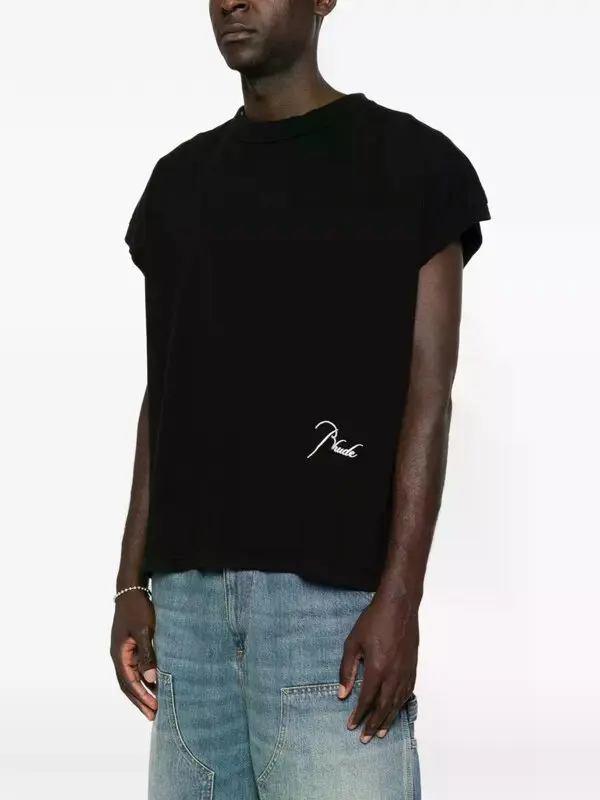 Rhude Logo-embroidered Cap-sleeve T-shirt