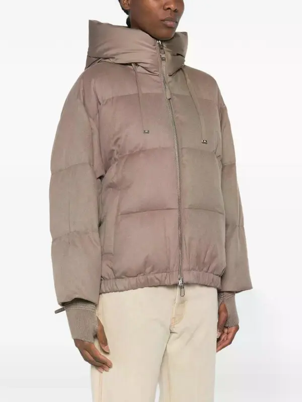 DUNO Quilted Hooded Jacket - Brown