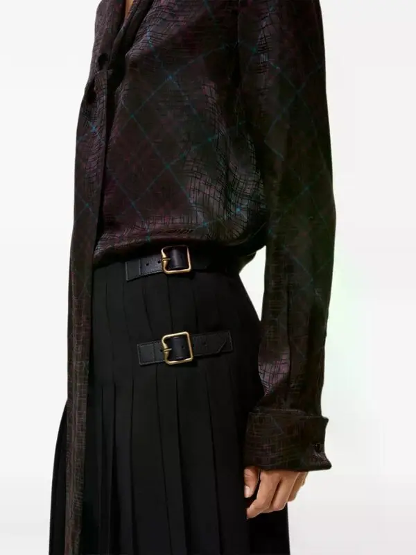 Burberry Check Silk Blend Scarf Blouse