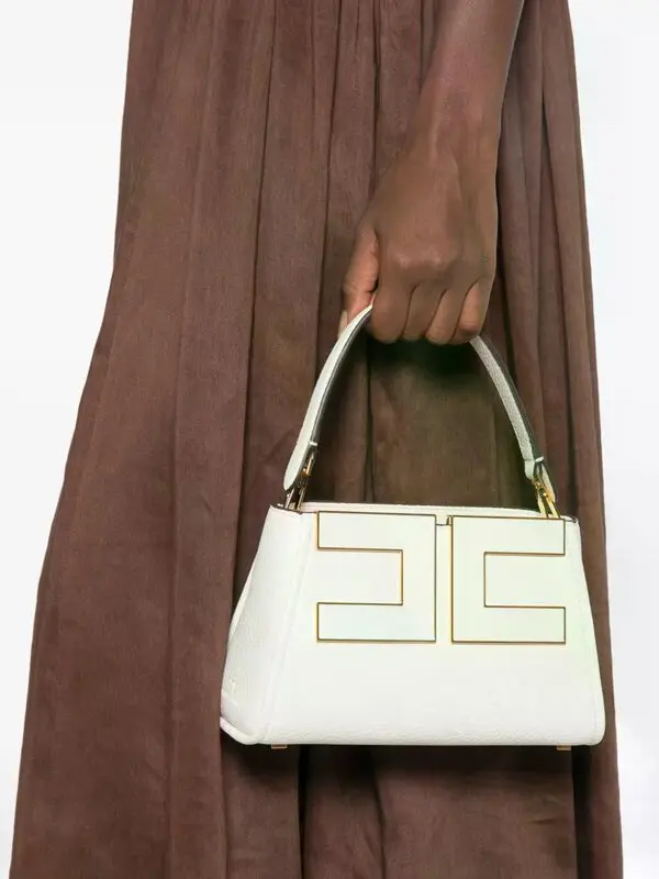 Elisabetta Franchi Logo Plaque Tote Bag - Neutrals